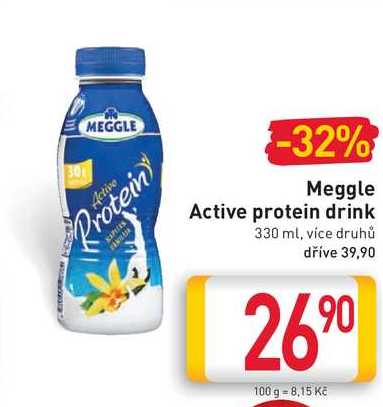 Akcie na Meggle Active protein drink 330 ml, vybrané druhy jenom za 26 ...